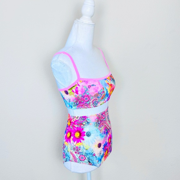 Dolls Kill | Swim | Rave With Mi Gente Kacey Pink Floral Paisley Crop ...